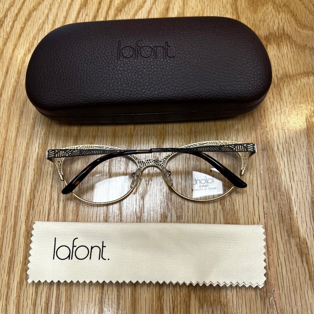 Lafont Filigree Metal Frames In Black And Gold; " Fuc… - Gem
